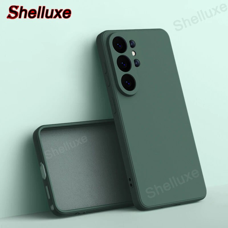 Shelluxe Square Оригинальный защитный чехол из жидкого силикона для Samsung Galaxy S26 S25 S24 FE S23 Ultra Plus S26 + S25 + S24 + S23 + S26FE S25FE S24FE S23FE Шелковистый мягкий противо