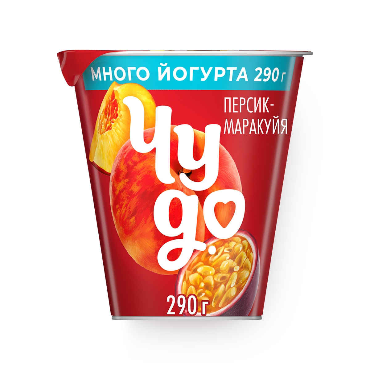 Йогурт Чудо "Персик и Маракуйя", 2%, в пластиковом стакане, 290 г, от +2 °c до +6 °c