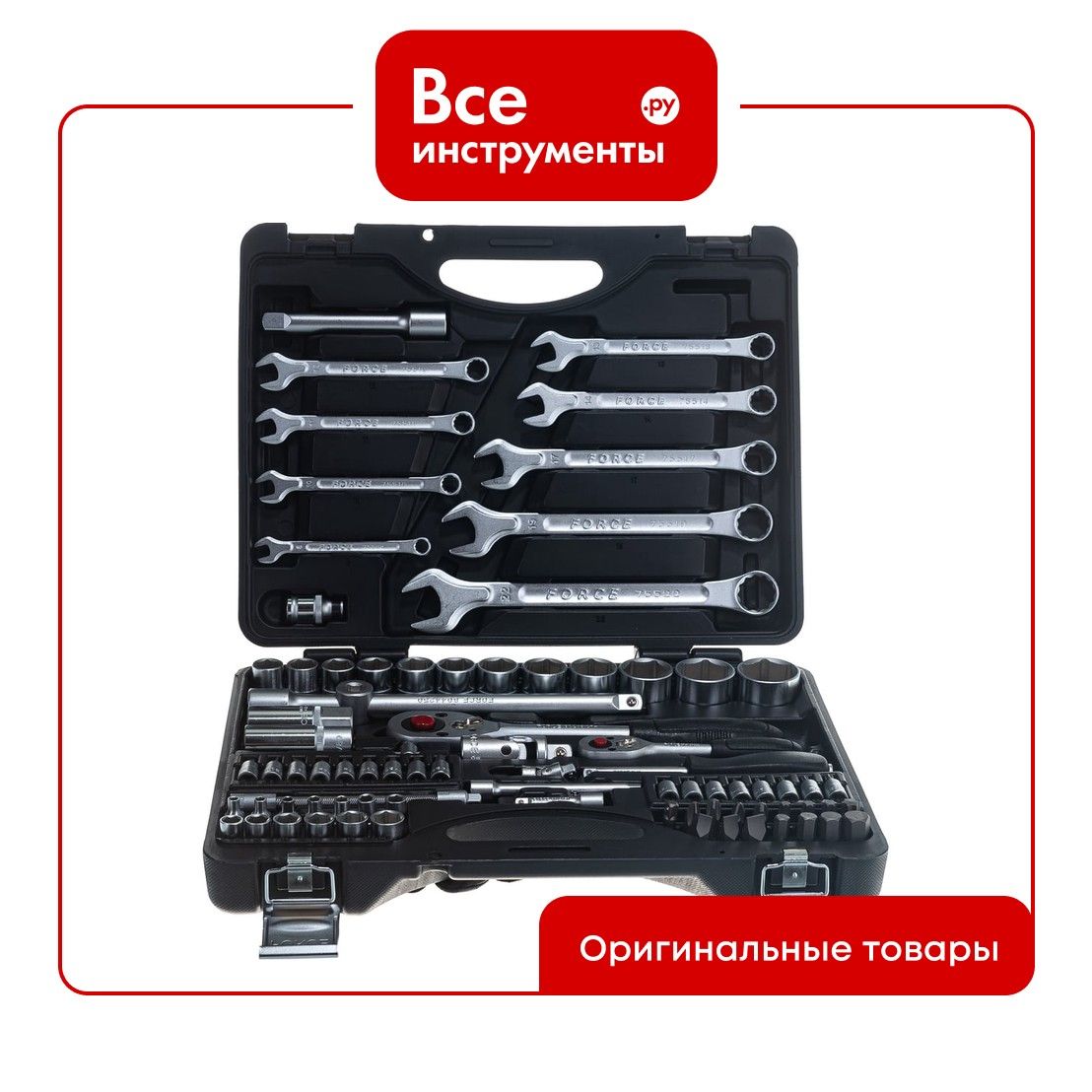 Набор инструментов FORCE 82 предмета 6 гранные 1/4, 1/2 4821R-5