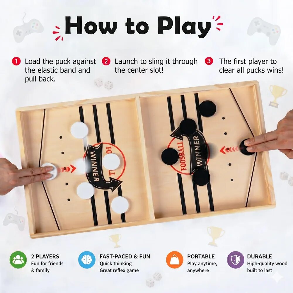 Настольная игра с шашками Foosball Winner, slingpuck, слингпак, настольный хоккей, вышибашки, для вхрослыхи детей