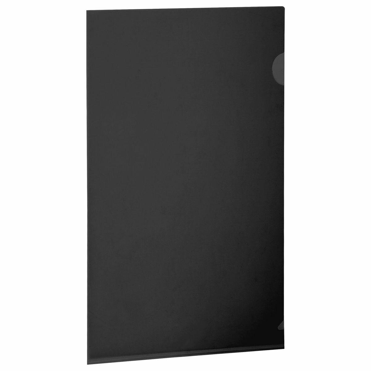 Папка-уголок Brauberg Universal (А4, 100мкм, пластик) прозрачно-черная (273046), 50шт.