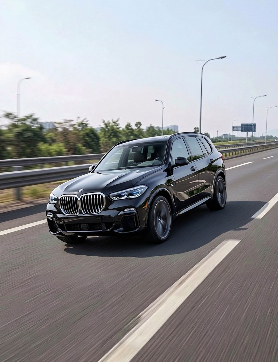 Машинка ТехноПарк "BMW X7", инерционная, открытие багажника, 12см, черная
