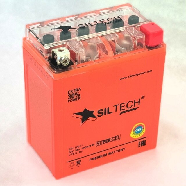 Аккумулятор SILTECH GEL 12V 7.1AH (YTX7L-BS) п. п. высокий