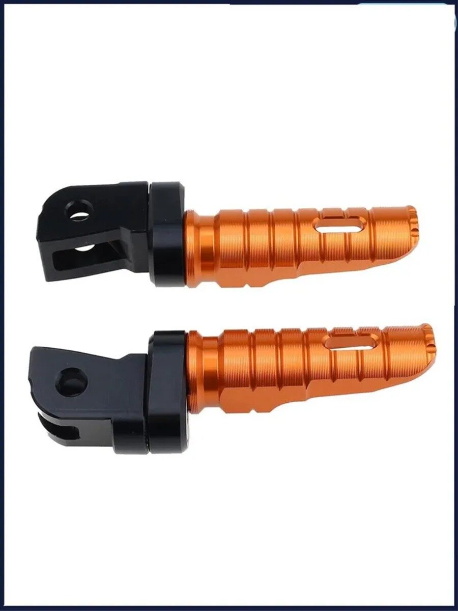 Передние подножки для мотоцикла "KTM Duke" 200/250/300/690/790/790R/890/890R, алюминиевые, оранжевые.
