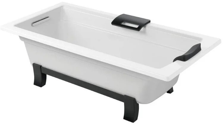 Чугунная ванна Jacob Delafon Archer E6D907-0 170x80, на ножках, 230 л, отдельностоящая, прямоугольная, белая, глянцевая, антискользящее покрытие, в современно