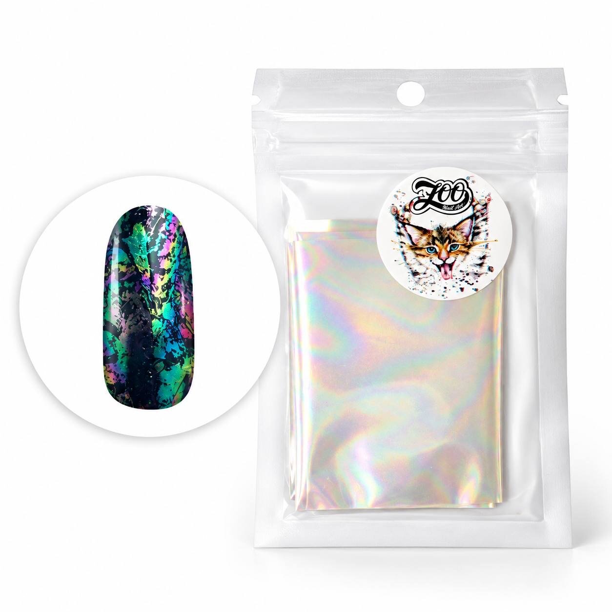 Zoo Nail Art 1164 Фольга переводная северное сияние 4*50 см