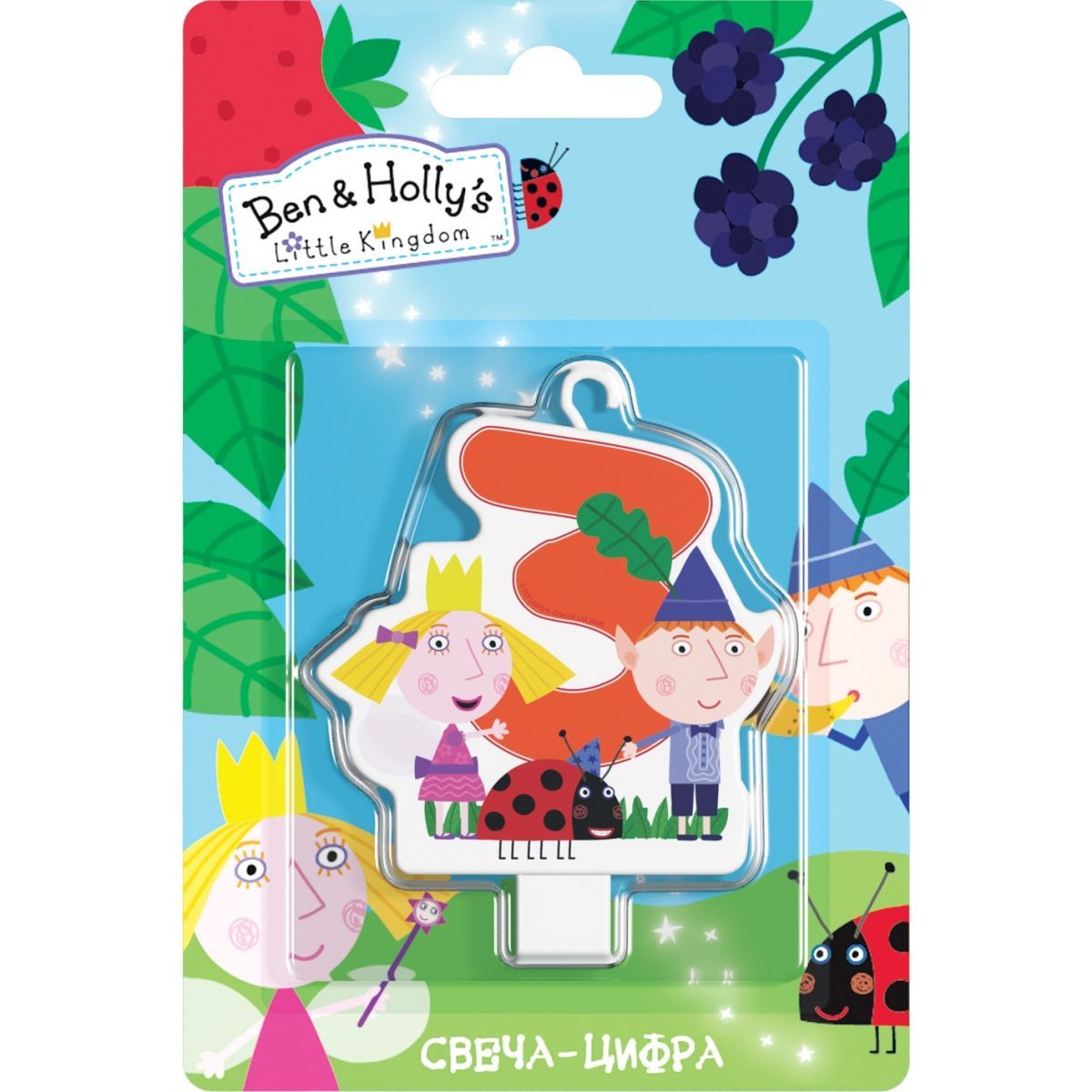 Свеча для торта "Бен и Холли" цифра 3