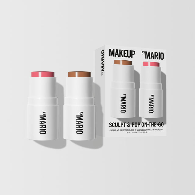 Makeup By Mario Подарочный набор скульптор и румяна Sculpt & Pop On The Go Duo - Medium + Pale Petal