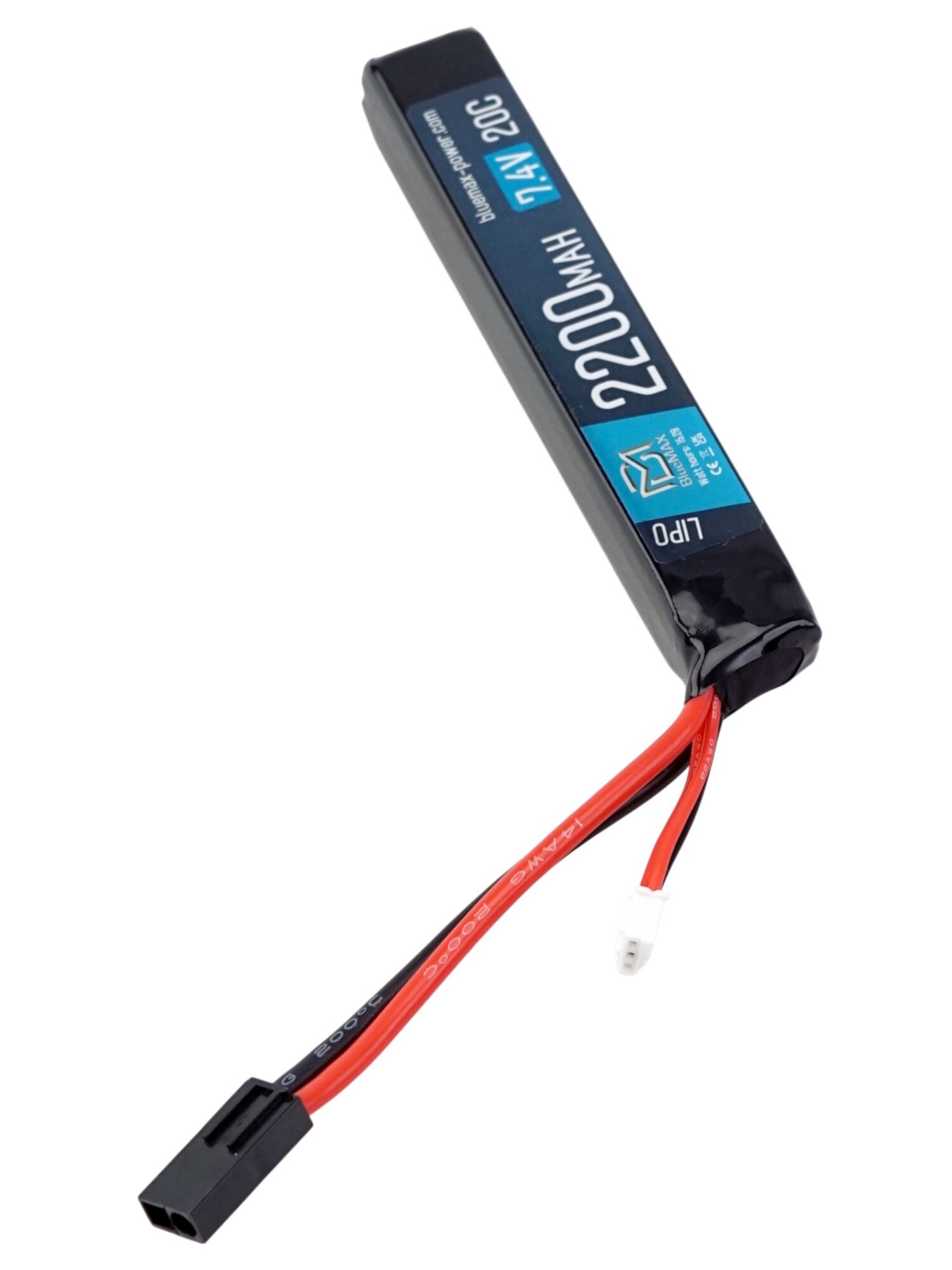 Аккумулятор BlueMAX Li-Po 7.4V 2200mah 20C Stick, 122x21x18 мм