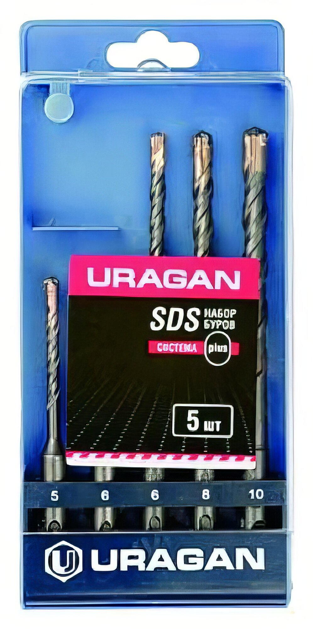 Набор буров 5 шт. по бетону (5-10 мм; SDS-plus) URAGAN 901-25554-H5