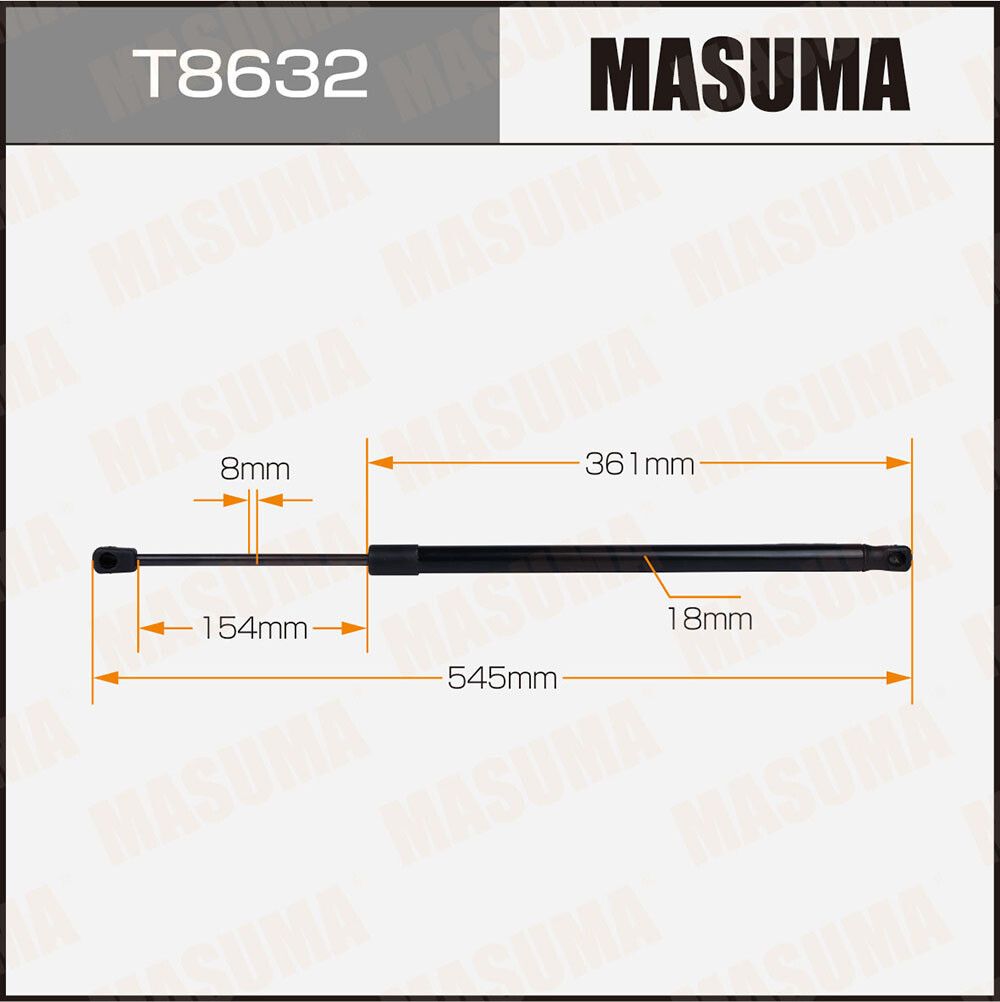 Упор газовый багажника L 545 mm Masuma T8632