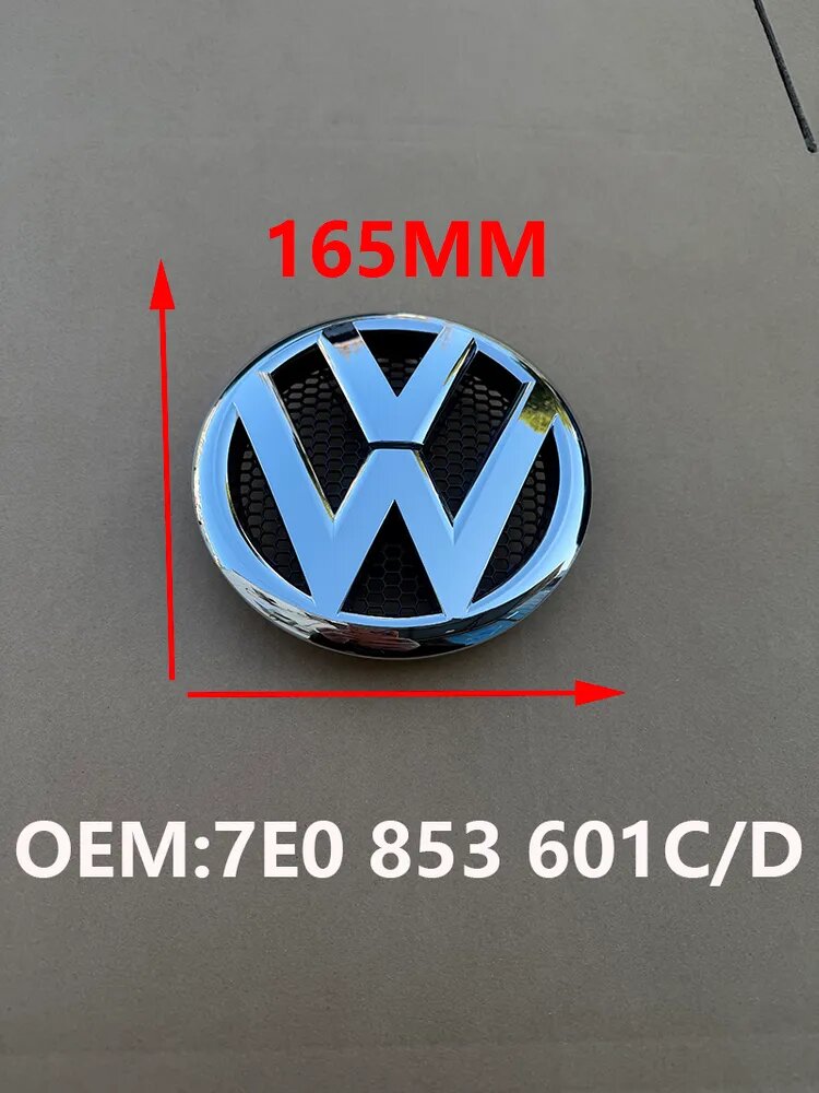 Эмблема (значок) 7E0853601C/D Multivan -T5 2011-2015 165мм на решетку радиатора Volkswagen (черный)