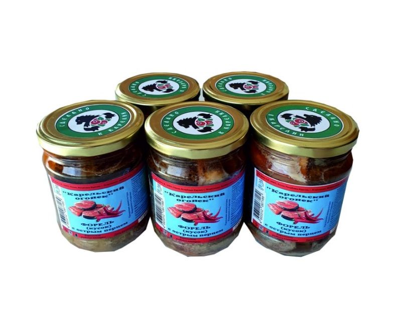 Форель карельская (кусок) с острым перцем, ст/б 500гр, 5 банок