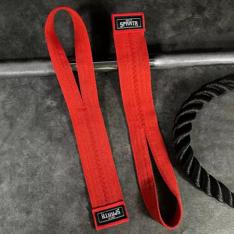 Spartan Pro Пламенно-красный Грип для Силовой Атлетики, Утолщенный, Анти-Скользящий, Защита Запястья, Один Набор