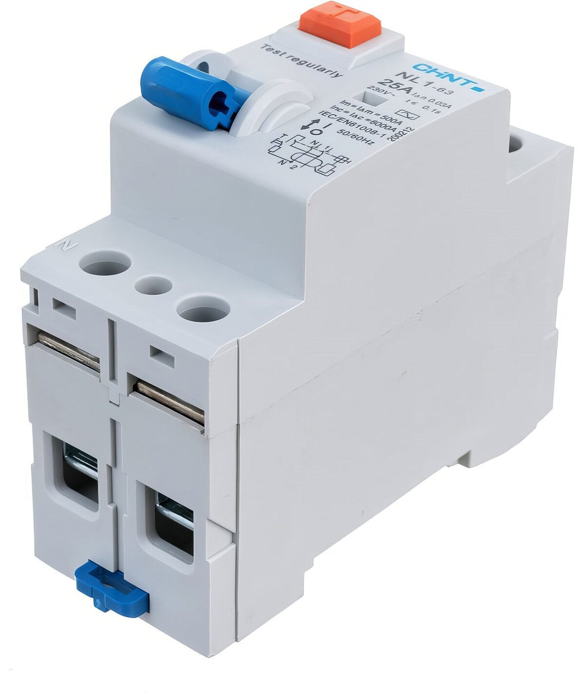 Устройство защитного отключения CHINT NL1-63 6kA 2P 25A 30mA тип AC 200212