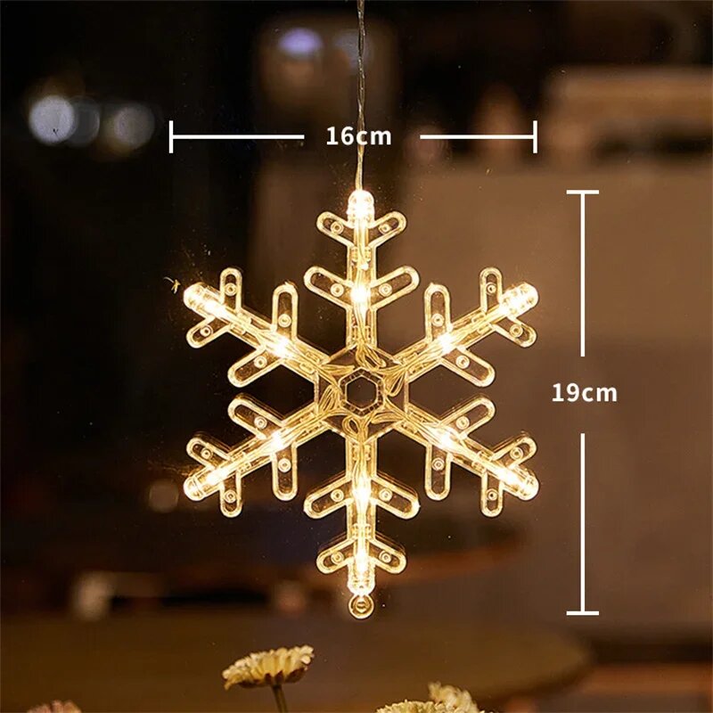 Рождественские светодиодные украшения снежинки и дед мороз Snowflake
