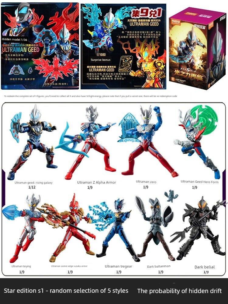 Конструктор Bruco Building Blocks Ultraman Star Edition, серия 1, новая модель, фигурка Белиала, слепая коробка,