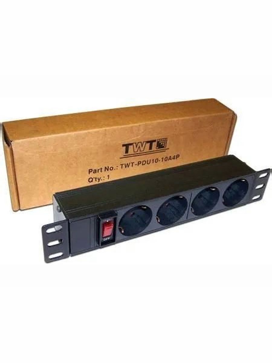 Блок розеток Lanmaster TWT-PDU10-10A4P черный