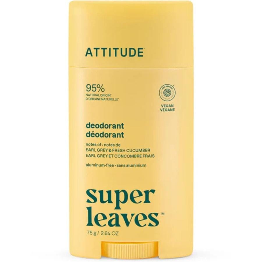 Дезодорант Attitude Super Leaves, Эрл Грей и свежий огурец, 75 г