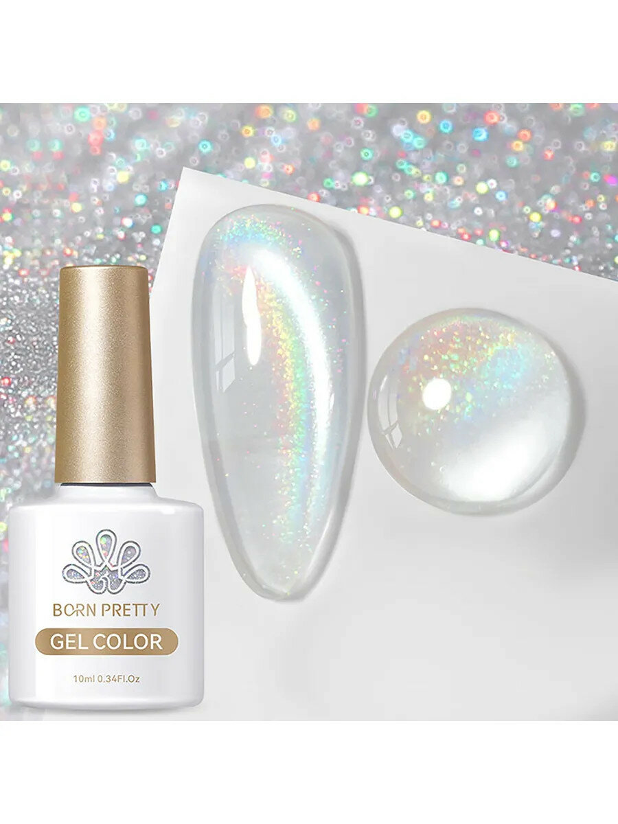 Born Pretty, Rainbow Water Light Cat Magnetic Gel - гель-лак "кошачий глаз" RW-02, 10 мл