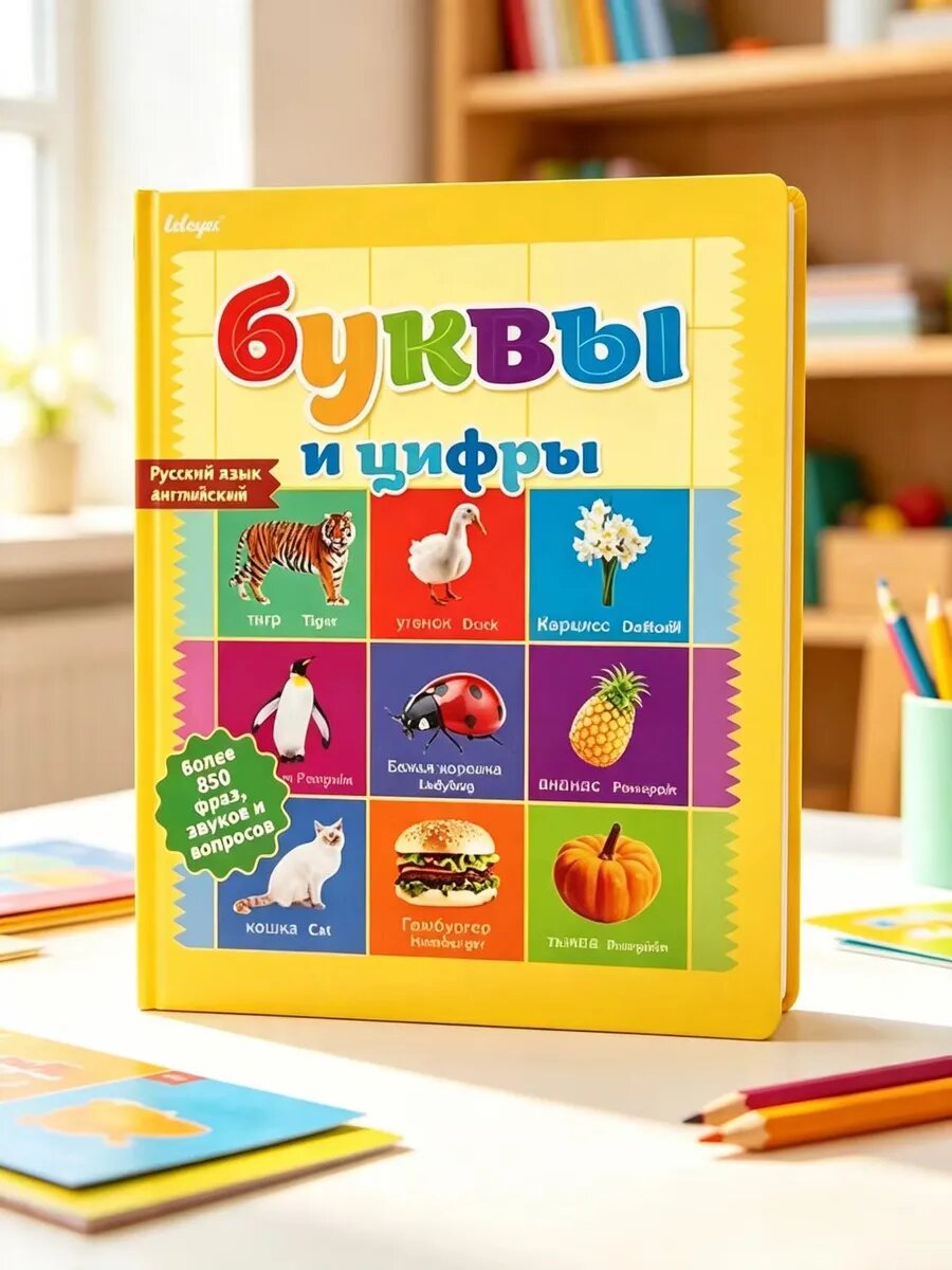 Детская обуч игрушка-словарь рус.-англ. для ран. разв. 0-6