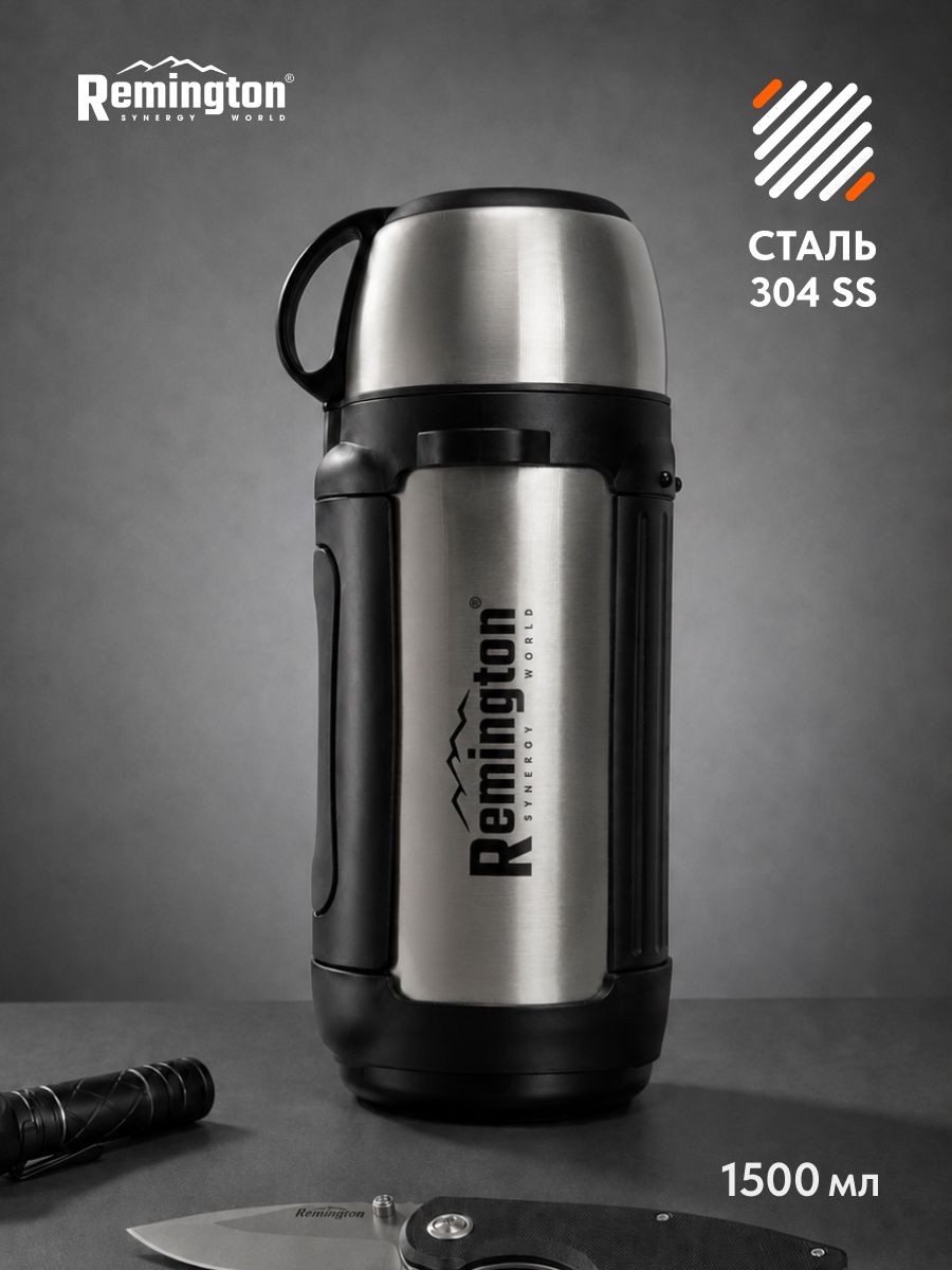 Термос для чая и кофе Remington HeatMonolith 1,5 л, 2 чашки, нержавеющая сталь, тепло до 48 ч, серебристый RM-TH-15-HM-001