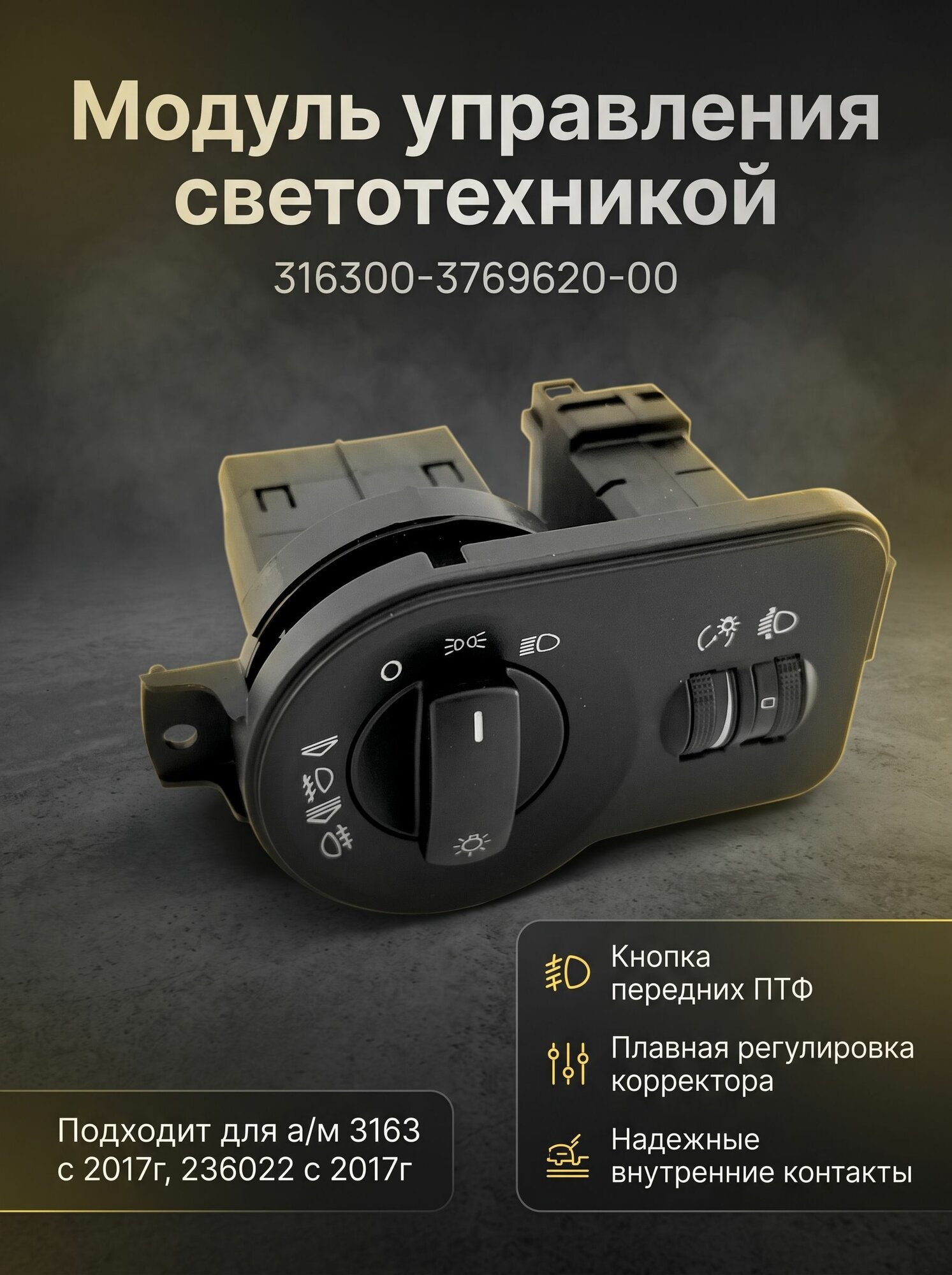 Модуль управления светом для 3163 с 2017г; с ПТФ, "Люкс"