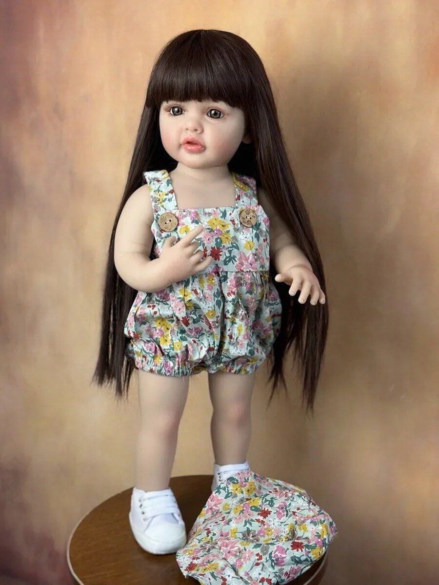 Мягкая виниловая кукла, высота 55 см, материал силикон, цвет baby-1
