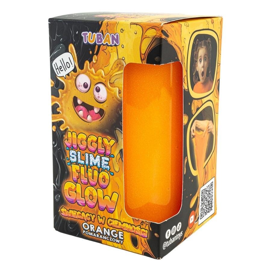 Пластилин Tuban jiggly slime fluo glow, оранжевый, 430 г