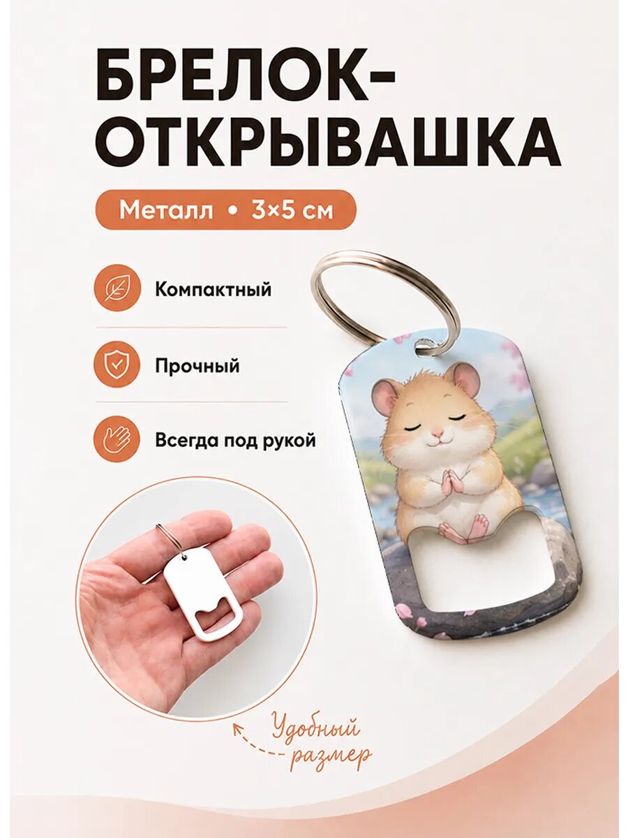 Брелок открывашка "Хомяк Медитирует"