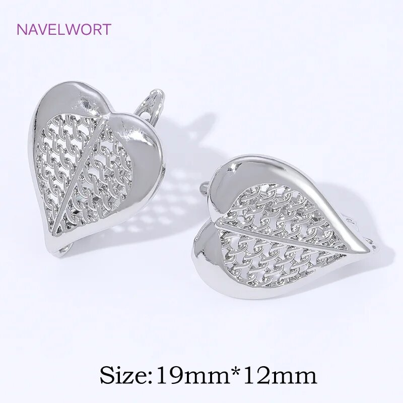 Сережки-крючки NAVELWORT, Rhodium Plated, 19.5mm