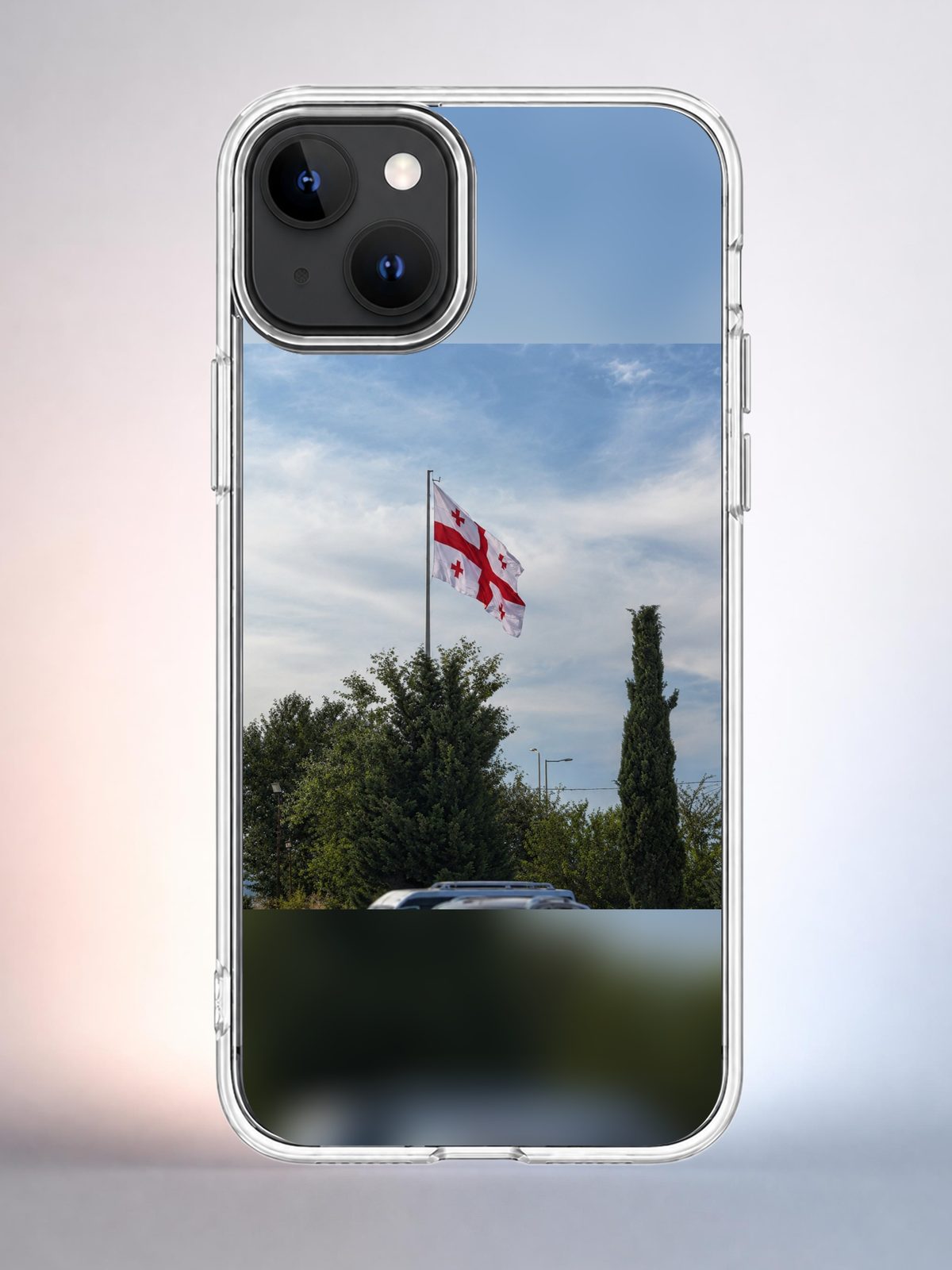 Чехол iPhone 15 Флаг Грузии Y2K Indie Sleaze