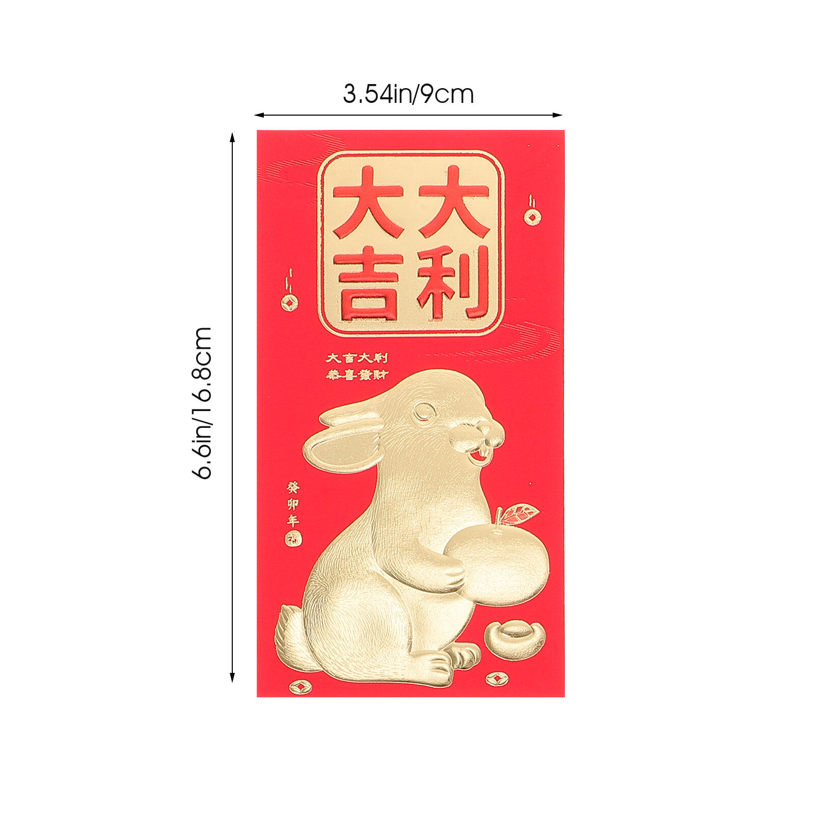 30 Штук Красные Конверты Для Денег С Знаком Кролика 16.8X9Cm