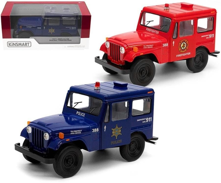 Игрушечная машинка Kinsmart Jeep DJ-58, полиция/пожарная охрана
