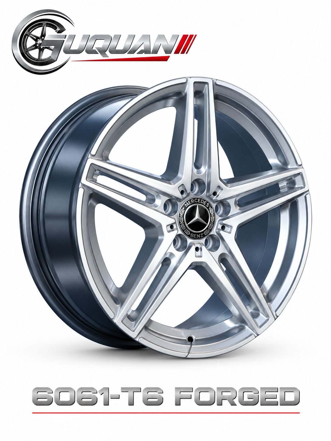Кованый колесный диск ABW 3320E1985-1 R19 9.5J ET43 5x112, ярко-серебристое полное покрытие