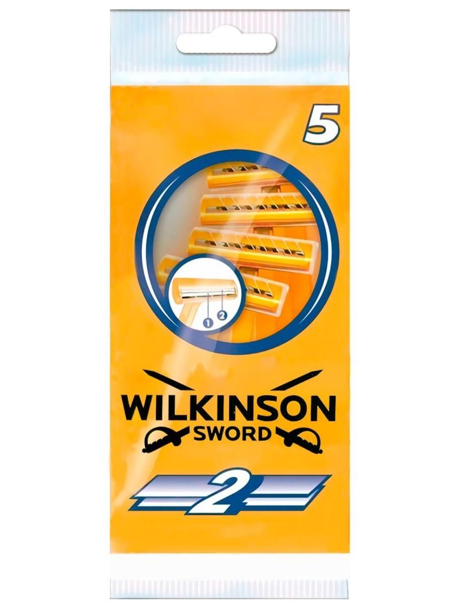 Wilkinson Sword Бритвы одноразовые Schick WILKINSON 2 (5 станков), 2 лезвия, фикс. головка