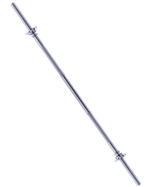 Гриф для штанги прямой STARFIT BB-103 120 см, d=25 мм, металл, с металлическими замками, хром