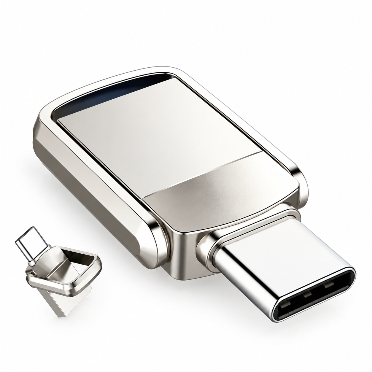 USB-накопитель Type-C 2ТБ, OTG (Цвет товара: серебристый)