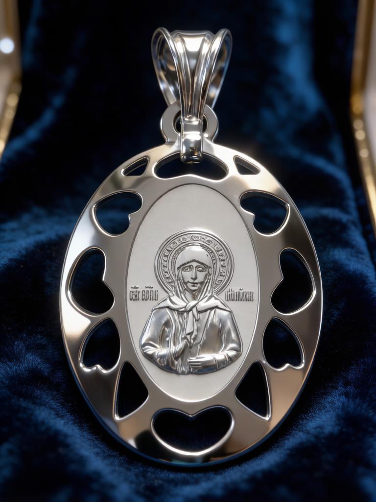 Иконка Эстерелла, серебро, 925 проба, родирование