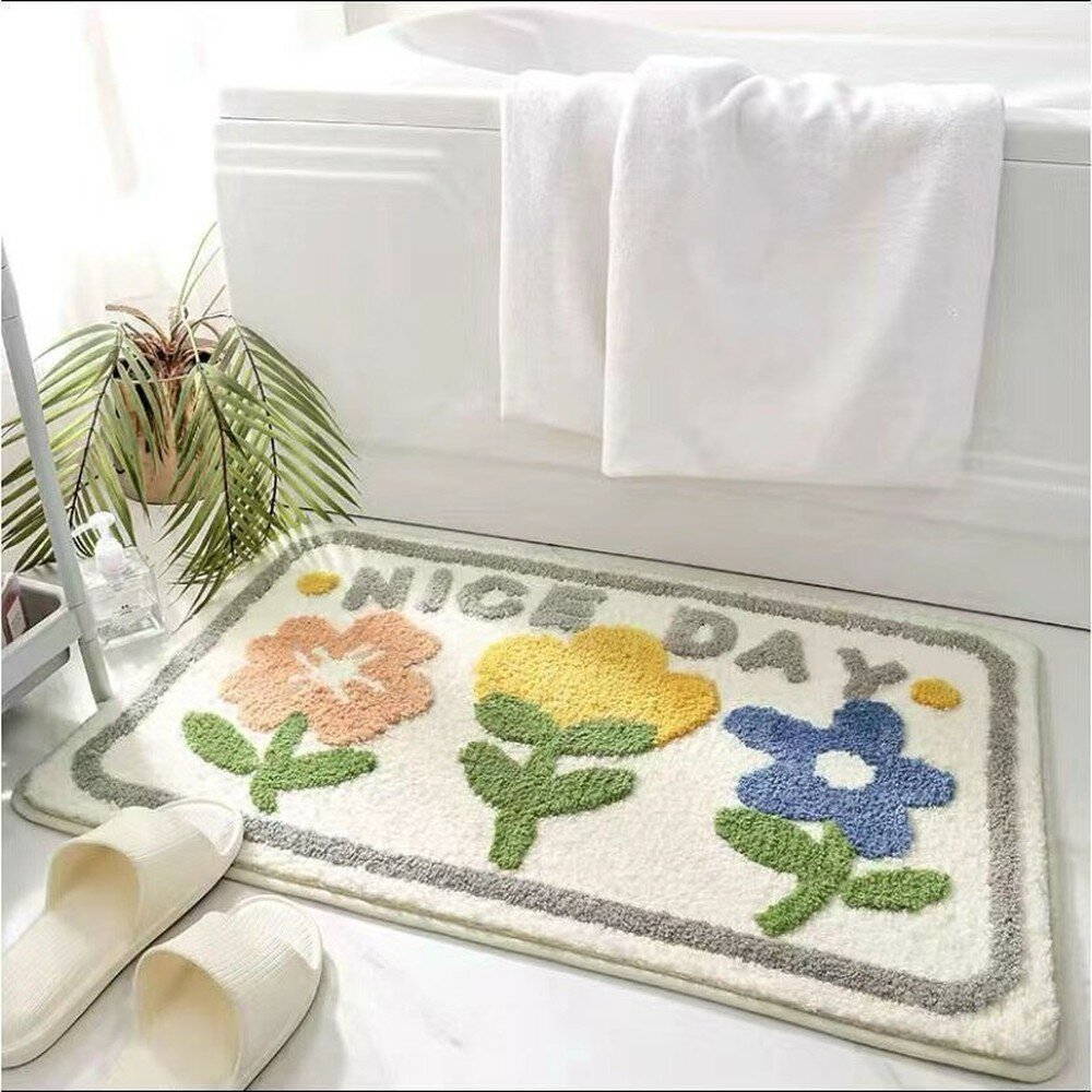 Противоскользящий микрофибра коврик для ванной, bath mat-happy begin 40*60cm