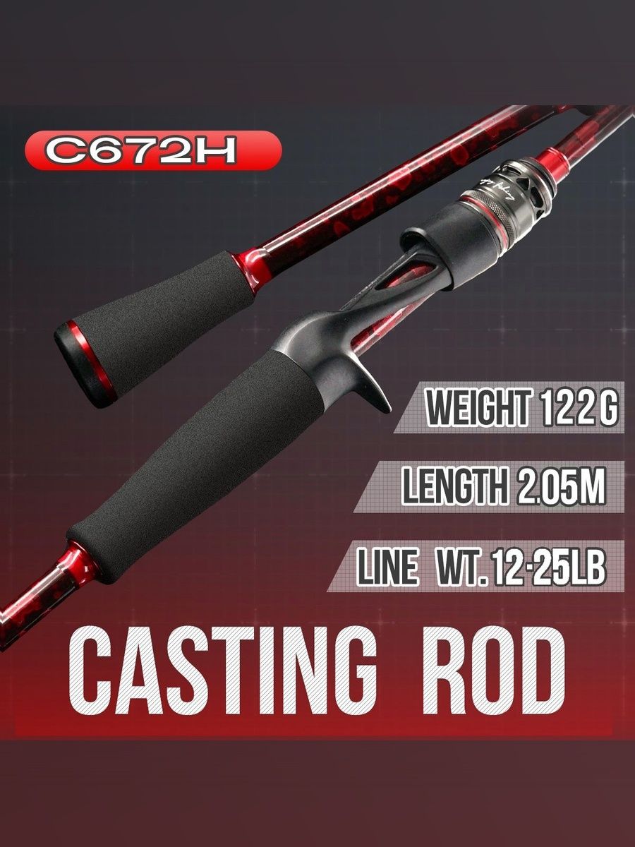 Спиннинг кастинговый Seasir Synco C672H, 2.05m, 14-56гр