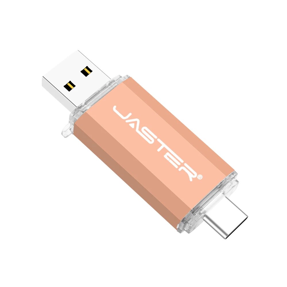 USB-флешка JASTER TYPE-C 128 ГБ Розовый, 8GB, Gold