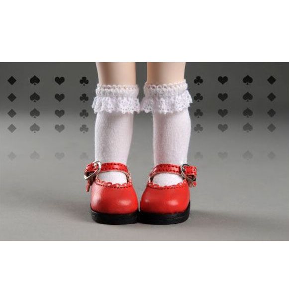 Туфли для БЖД кукол Dollmore Lolo Cut Shoes (Лоло, цвет красный, для кукол 26 см)