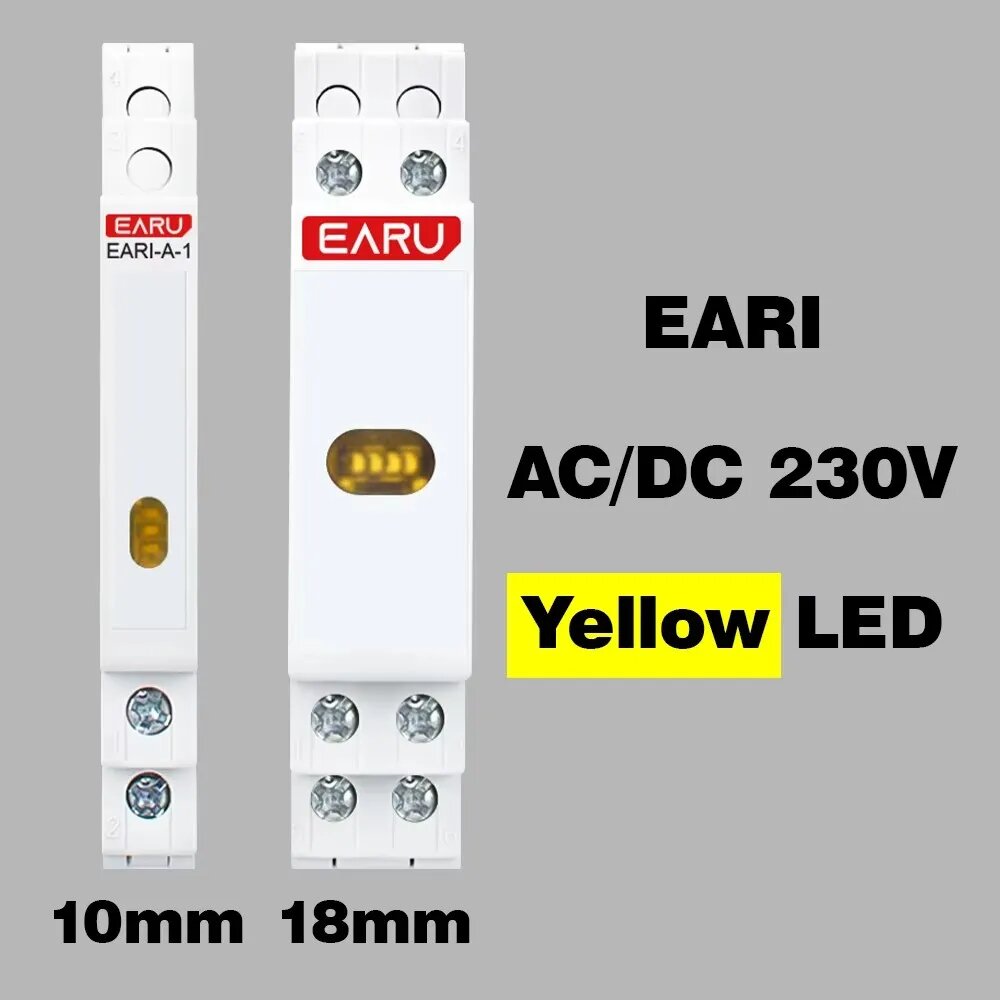 Индикатор EARU 10/18 мм двухцветный/трехцветный 220В 230В 10MM, Yellow LED