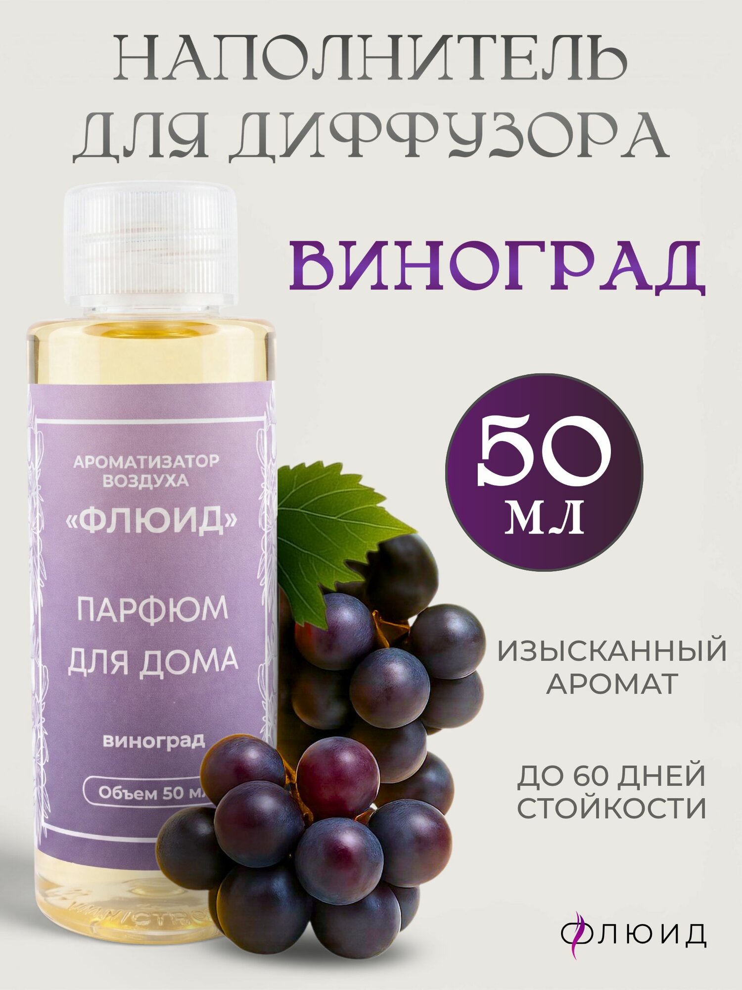 Доливка для диффузора Жидкость ароматическая Рефил Виноград 50мл