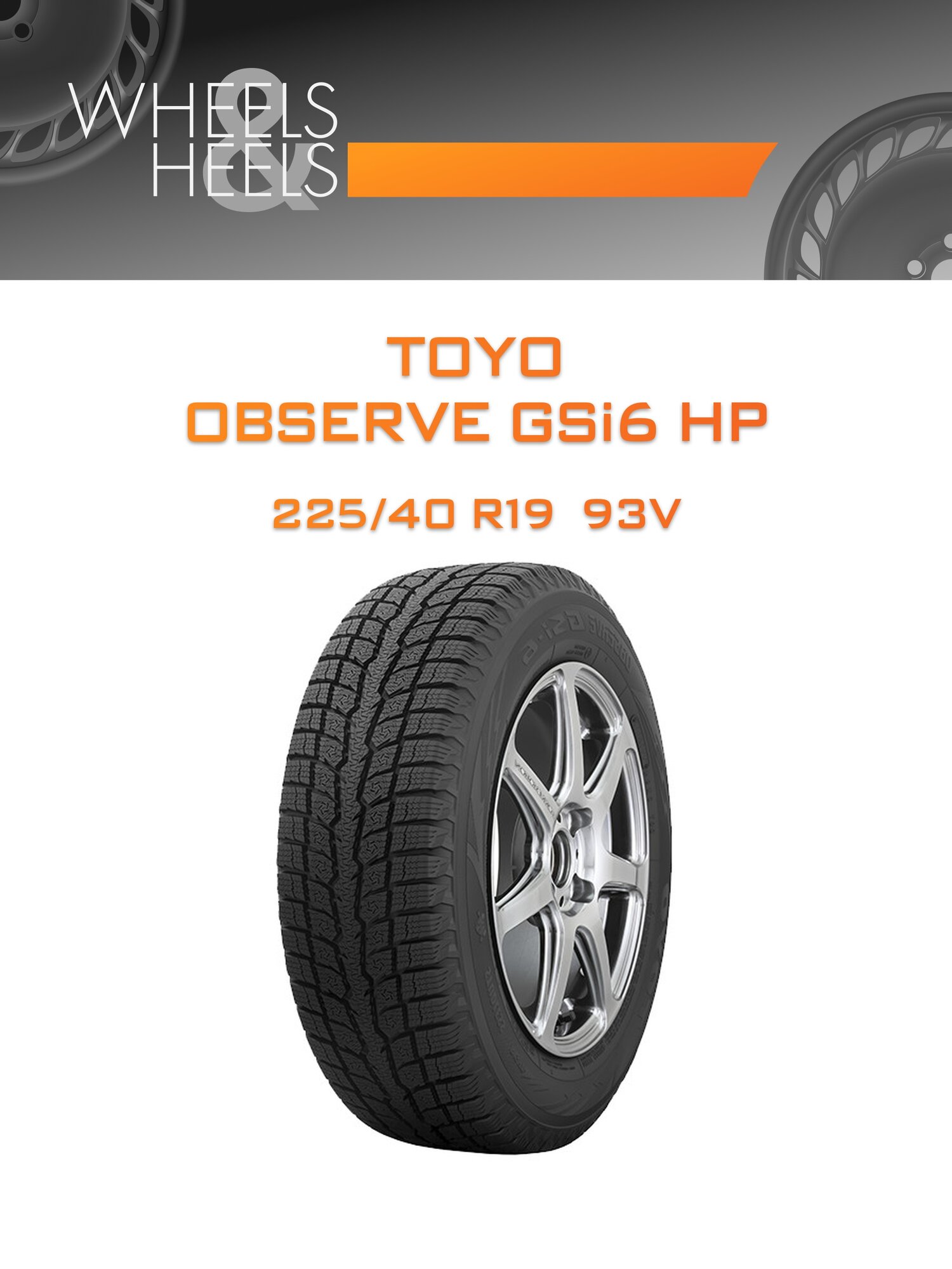 Шина автомобильная TOYO OBSERVE GSi6 HP 225/40 R19 93V XL WINTER, зимняя, универсальная