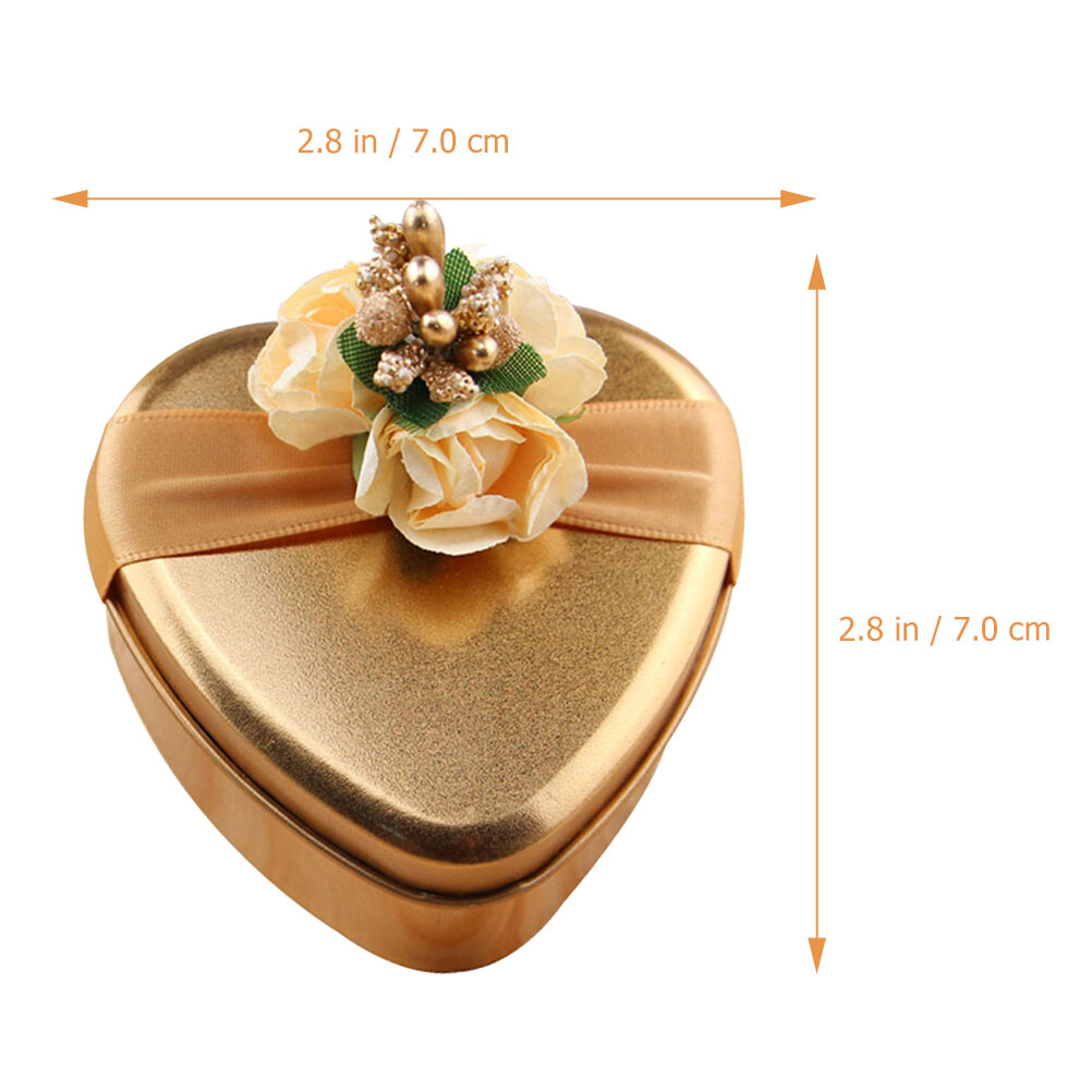 5 Штук Сердцеобразные Жестяные Коробки Для Конфет 7X7Cm Для Свадебных Подарков И Праздничных Оказий