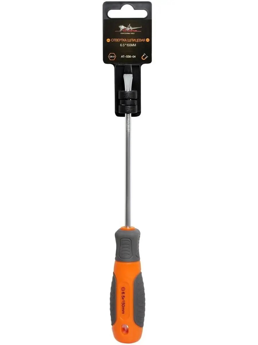Отвертка шлицевая 6,5*150 мм AT-SS6-04 (1шт)