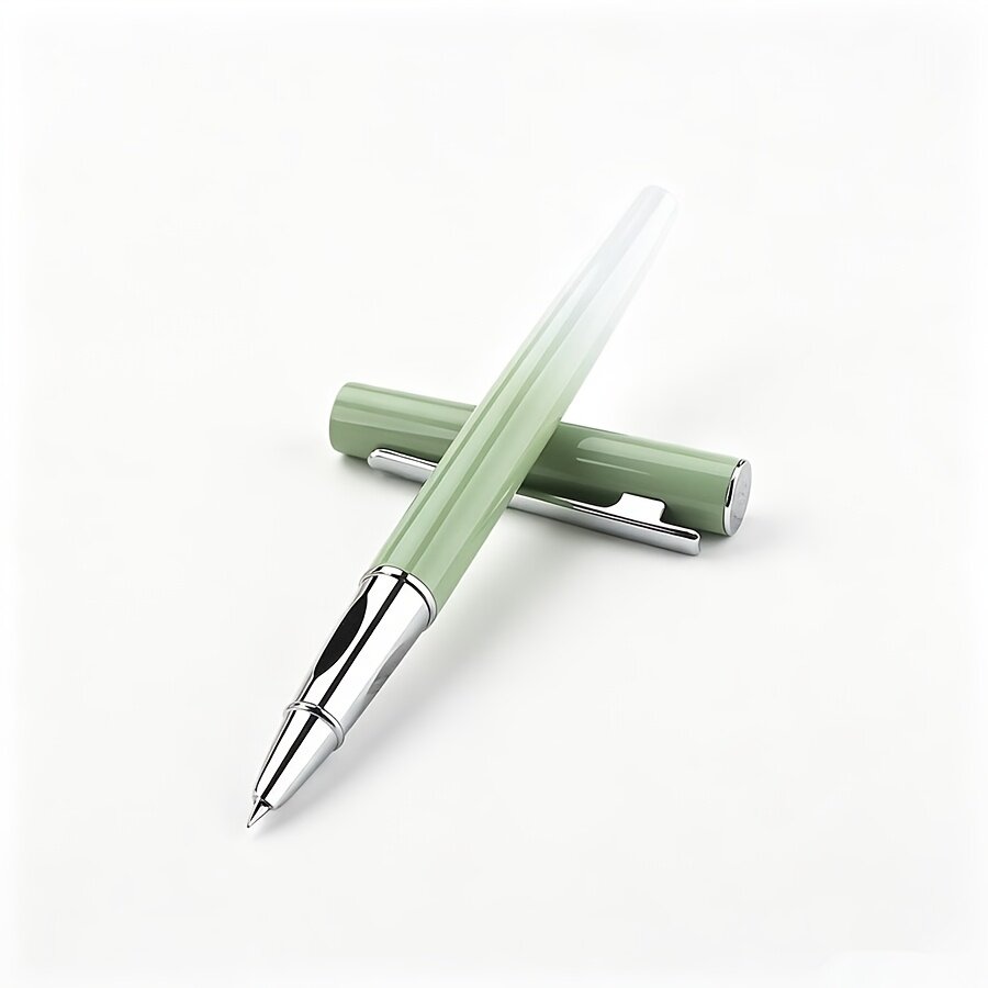 Перьевая ручка металлическая с матовым градиентным покрытием, тонкое перо 0,38 мм, зеленый