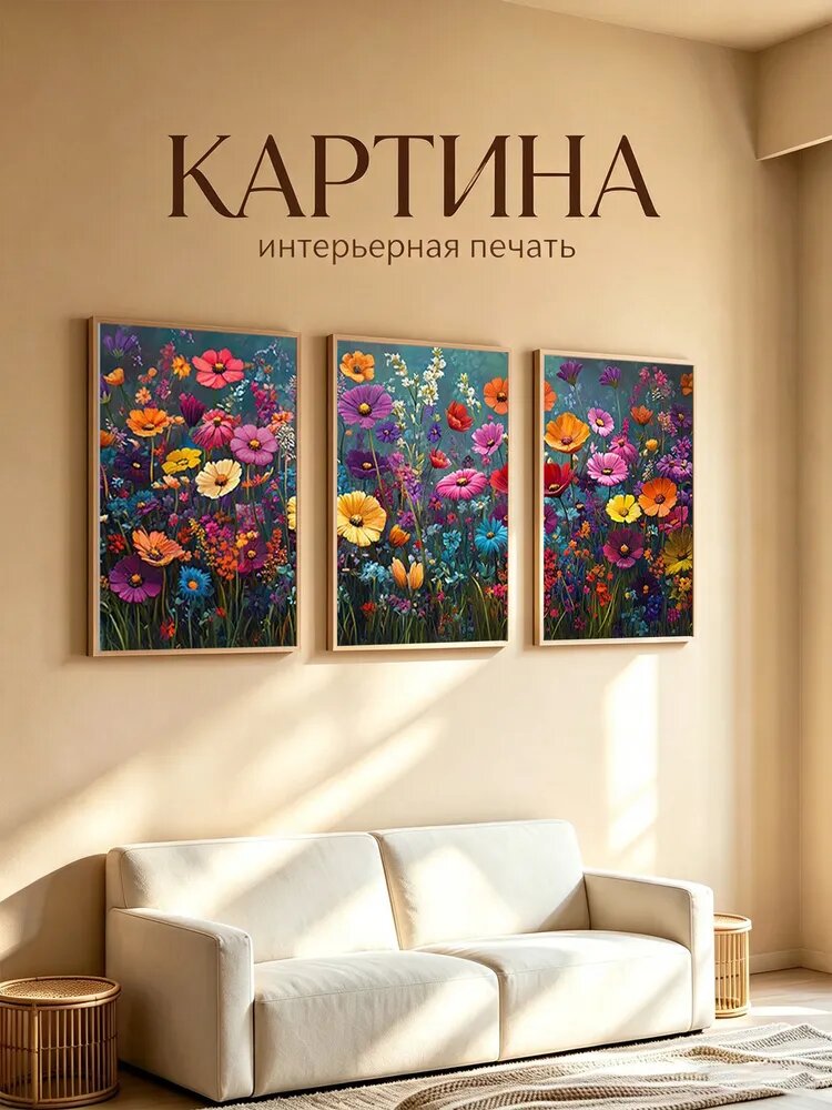 Картина "Печать струй, набор 3 шт" 30x45 см